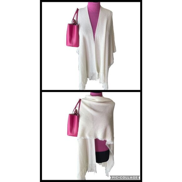 Cejon | Jackets & Coats | Nwtoffwhitewraparoundshawlonesizefitsmost ...